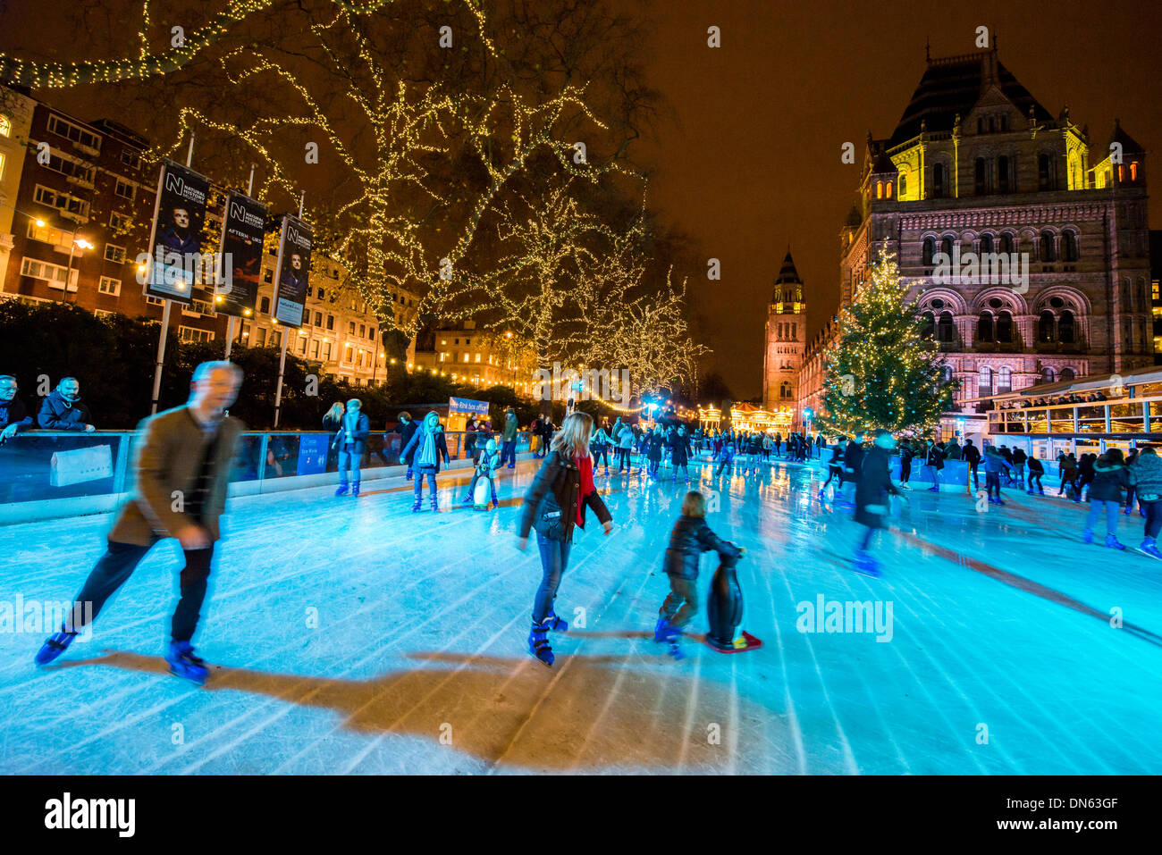The Ice Rink outside the Natural History Museum, London, UK 16 Dec 2013 ...