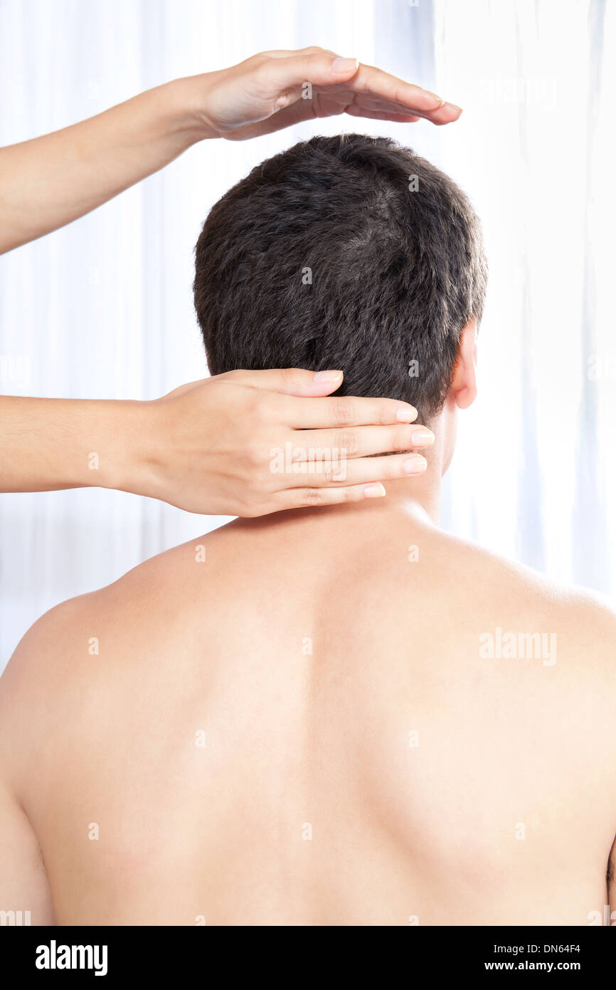 Hand Massaging Man's Head Stock Photo - Alamy