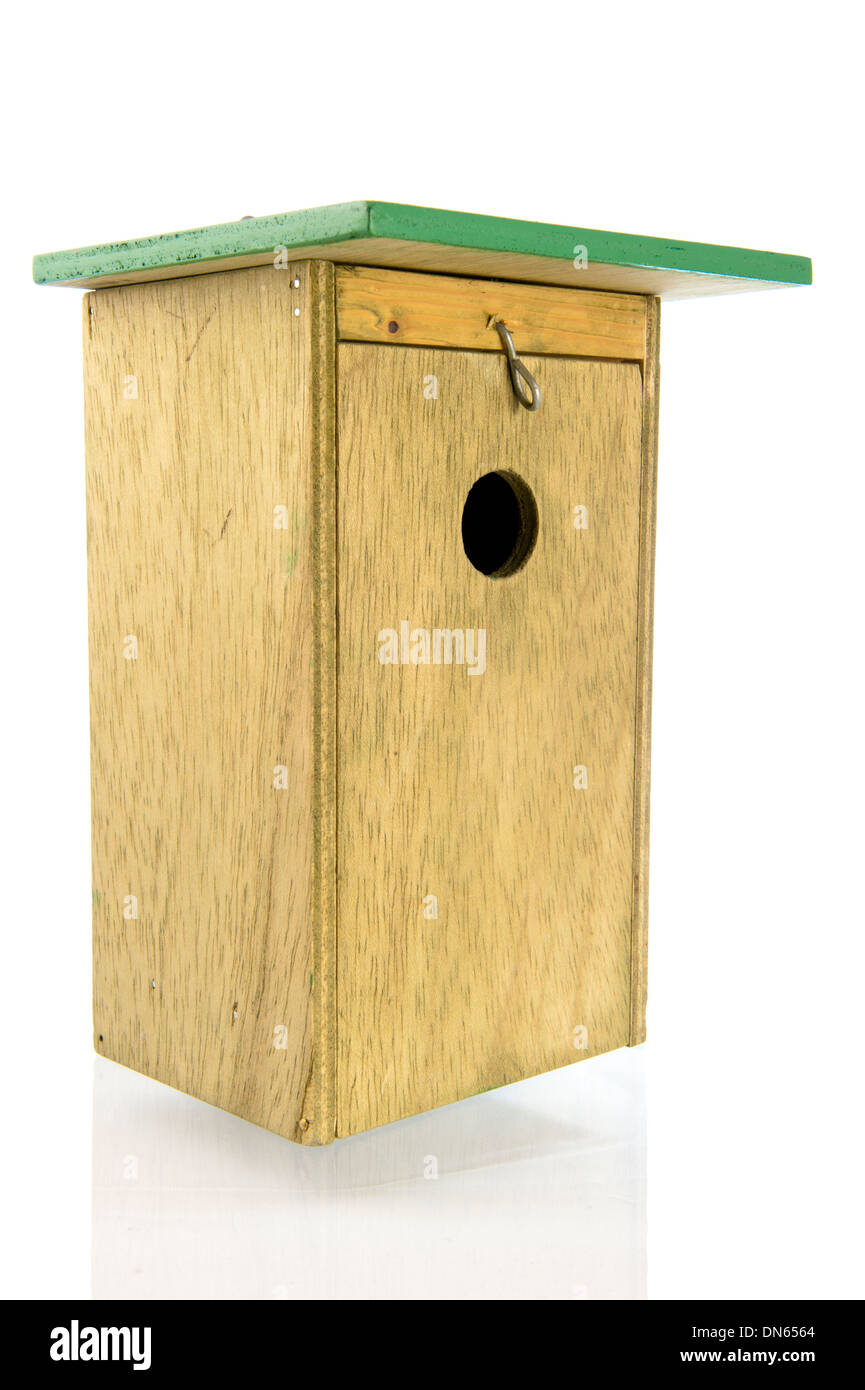 Side front view of handmade wooden nesting box Stock Photo - Alamy