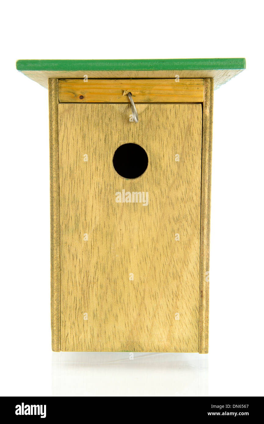 Front view of handmade wooden nesting box Stock Photo - Alamy