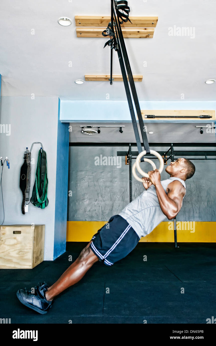 African American man working out in gym Stock Photo - Alamy