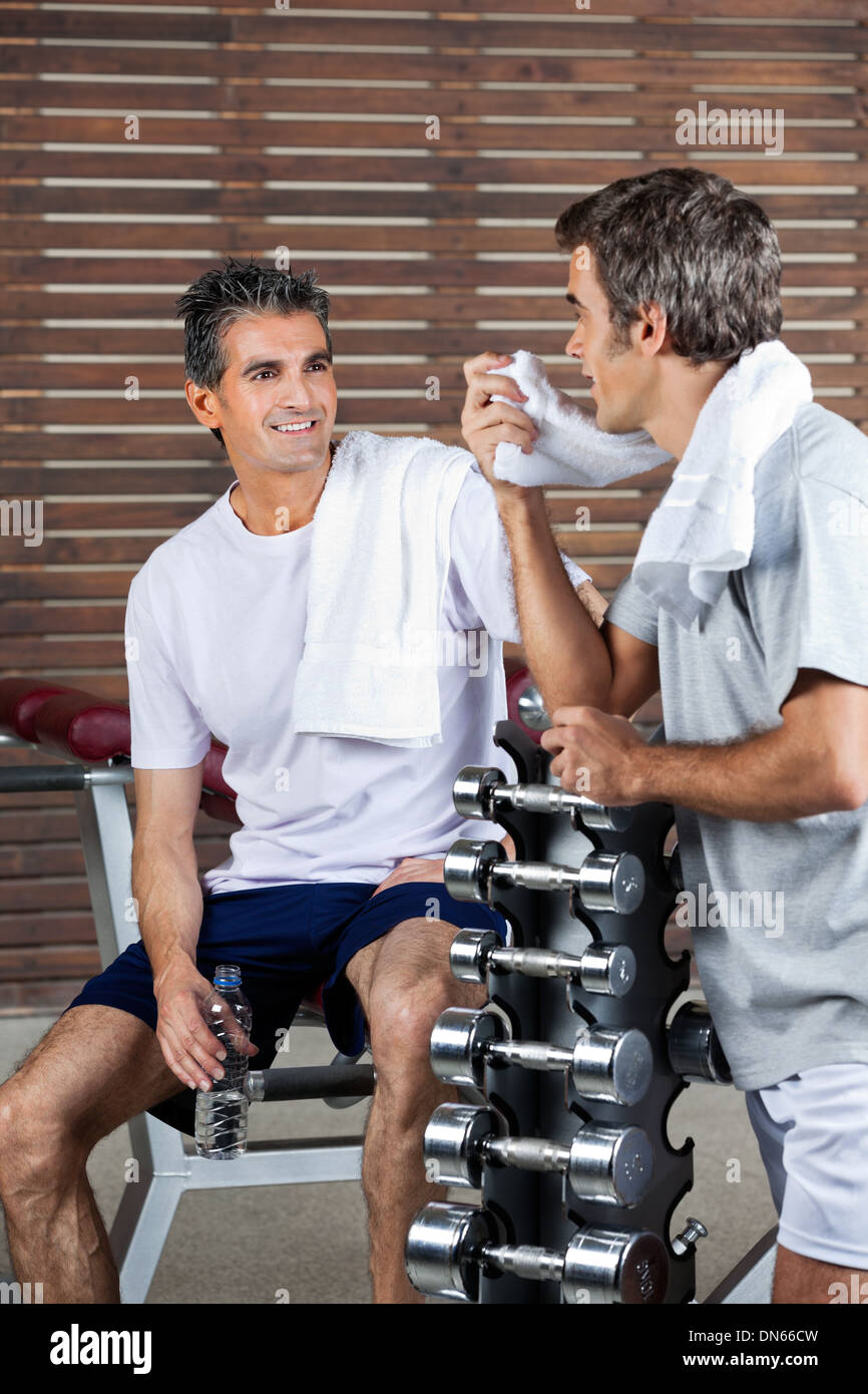 Men Looking At Each Other After Work Out Stock Photo - Alamy