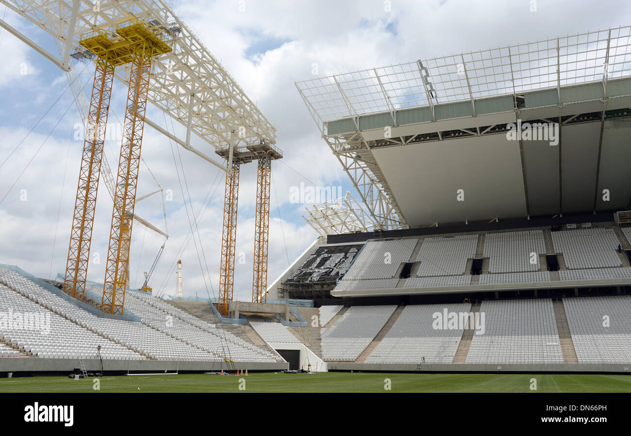 Sao Paulo, Brazil. 16th Dec, 2013. The collapsed section of roof at the ...
