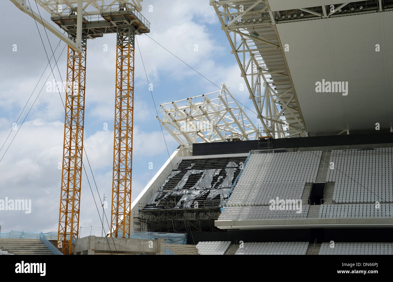 Sao Paulo, Brazil. 1st Dec, 2013. The collapsed section of roof at the ...