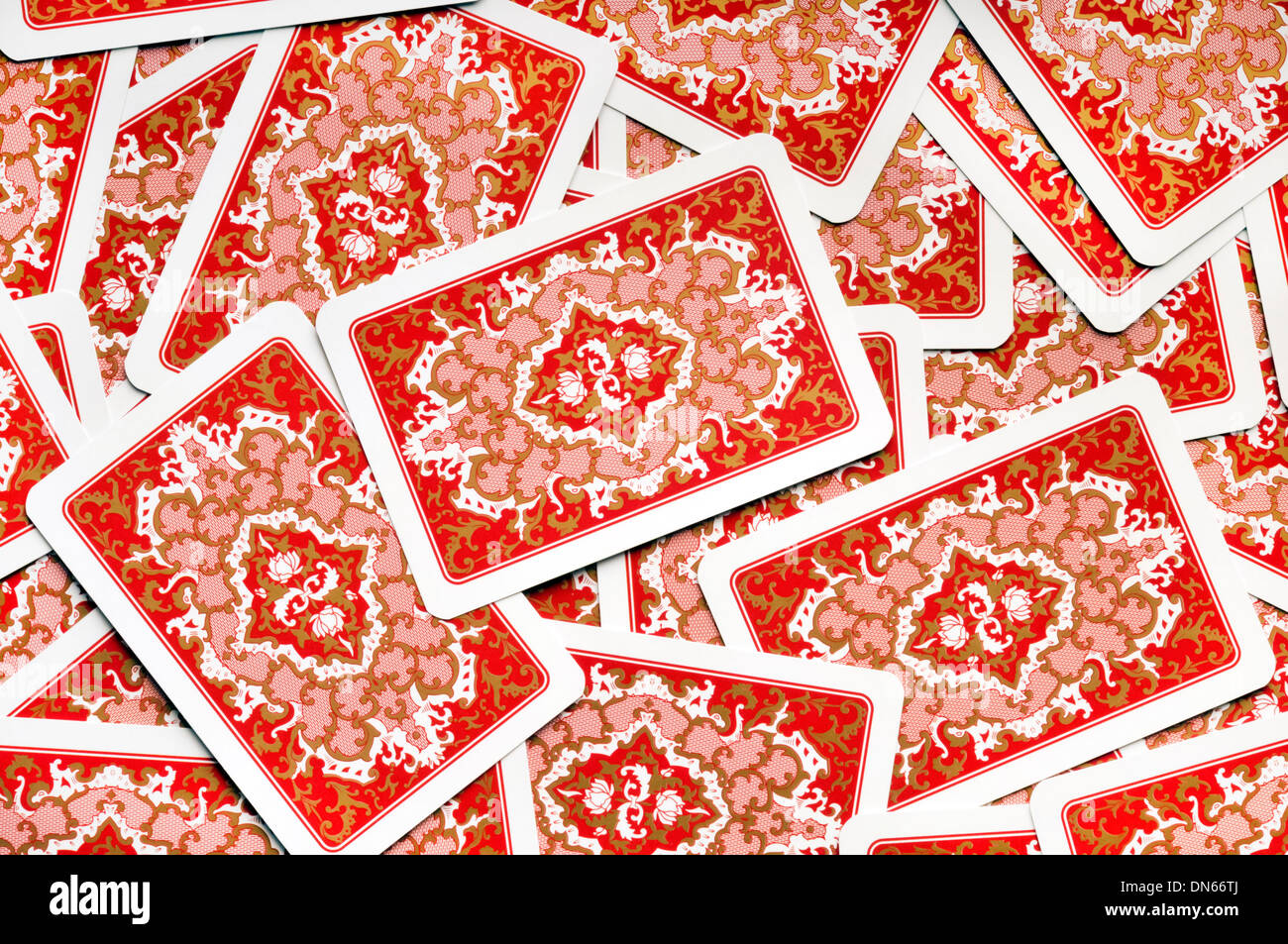 set of cards scattered, back side Stock Photo - Alamy
