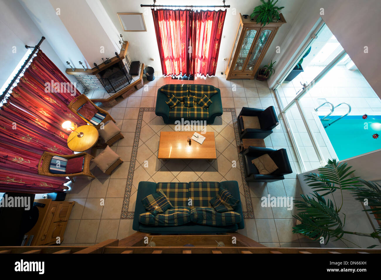 Overhead view of living room Stock Photo - Alamy