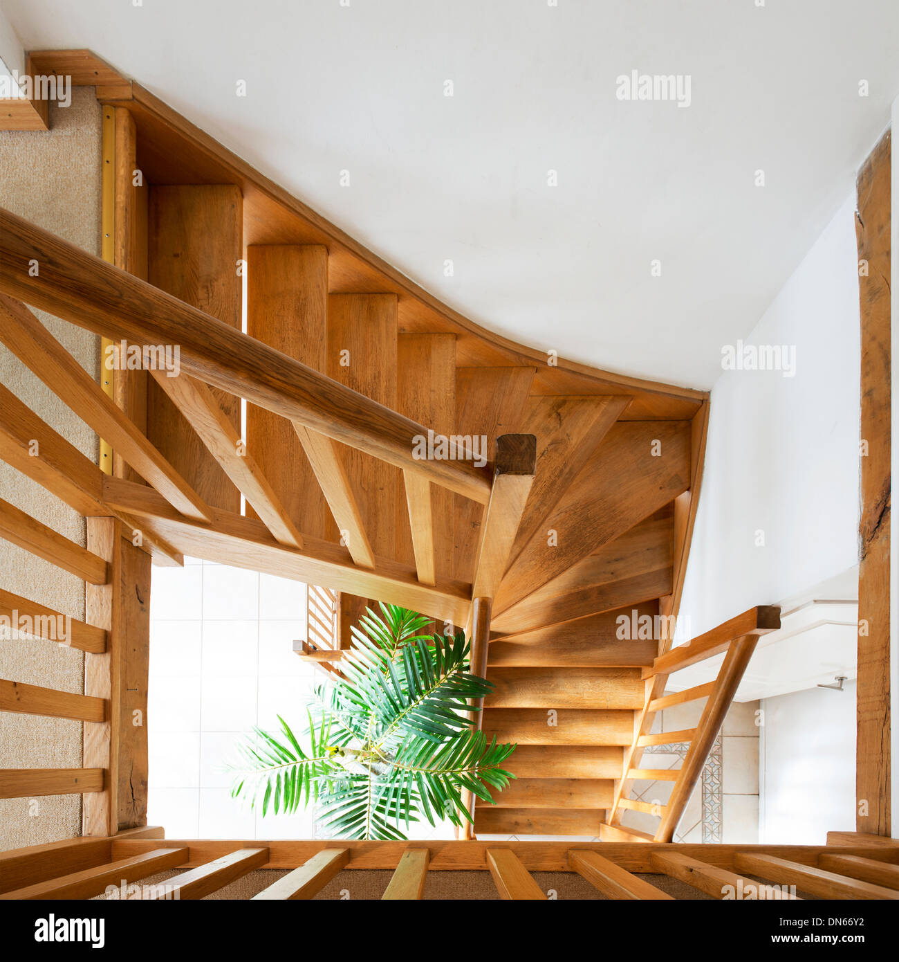 Wooden stair railing hi-res stock photography and images - Alamy