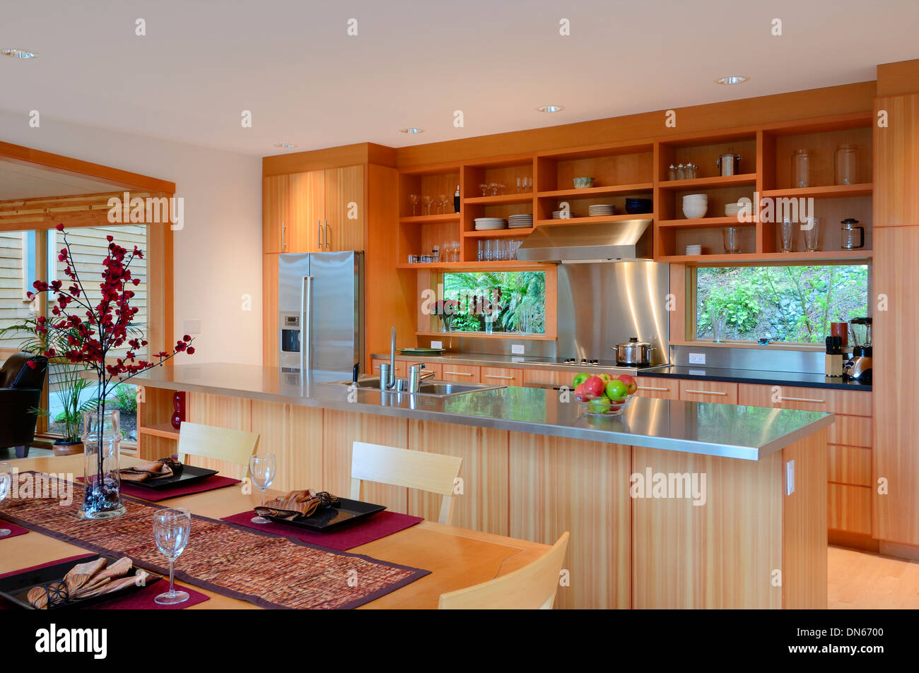 Table and counter tops in kitchen Stock Photo - Alamy