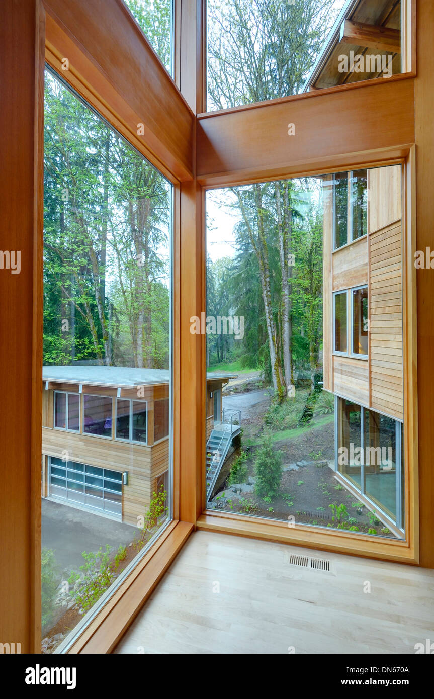 Glass windows of modern house Stock Photo - Alamy