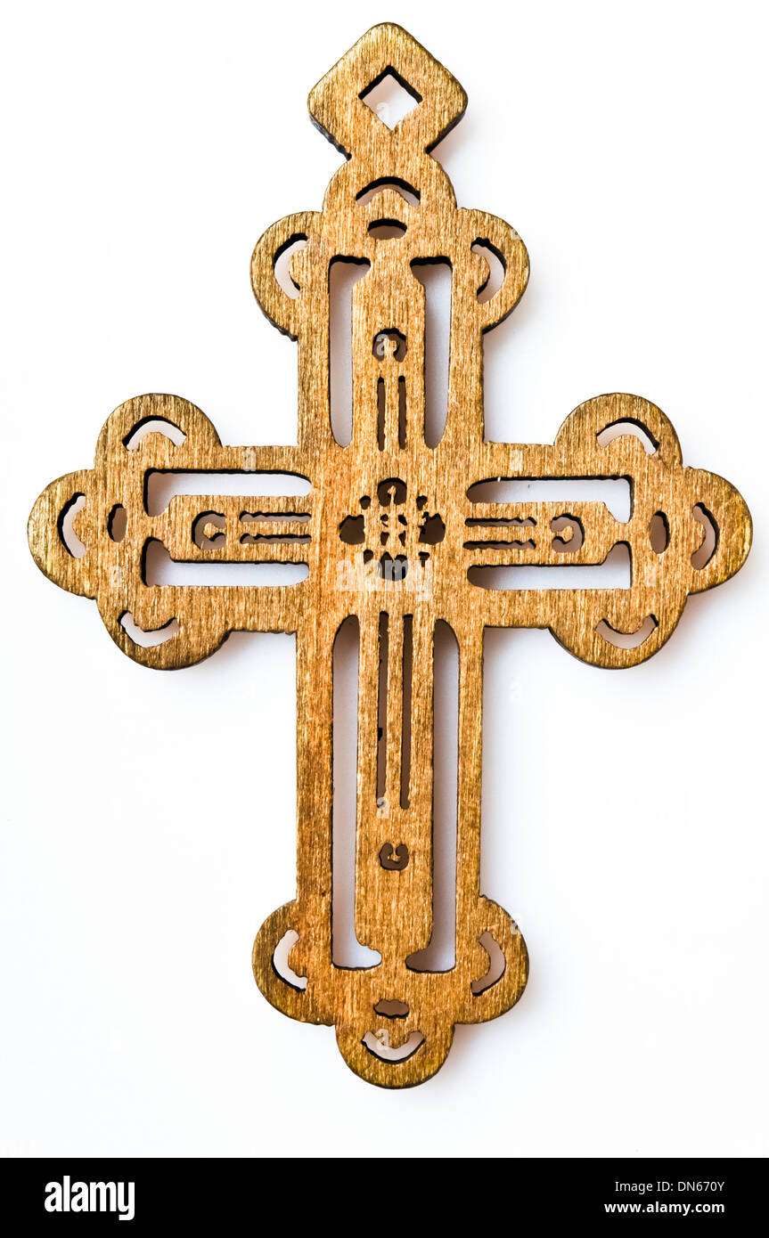 Catholic cross wooden Stock Photo - Alamy