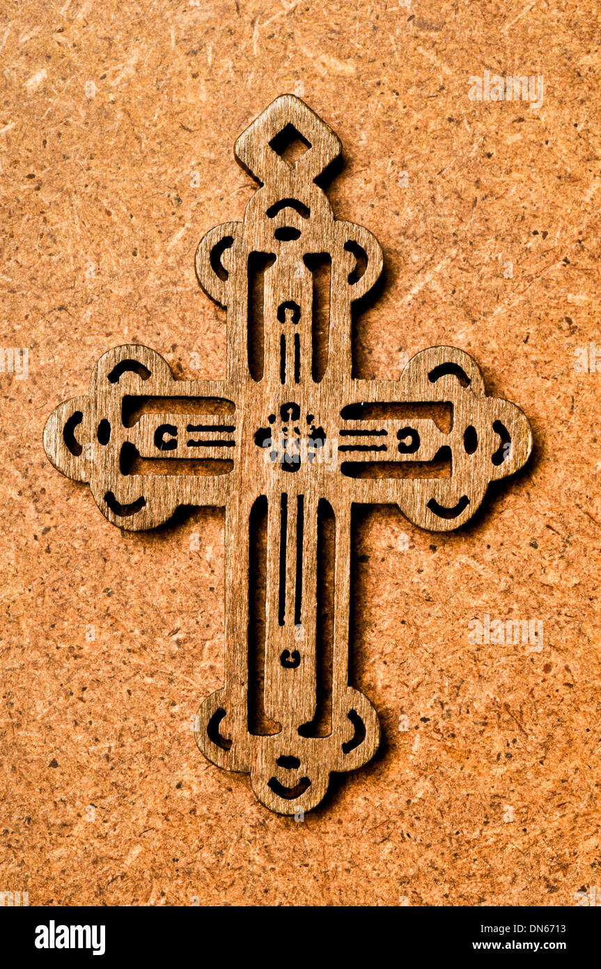 Catholic cross wooden Stock Photo - Alamy