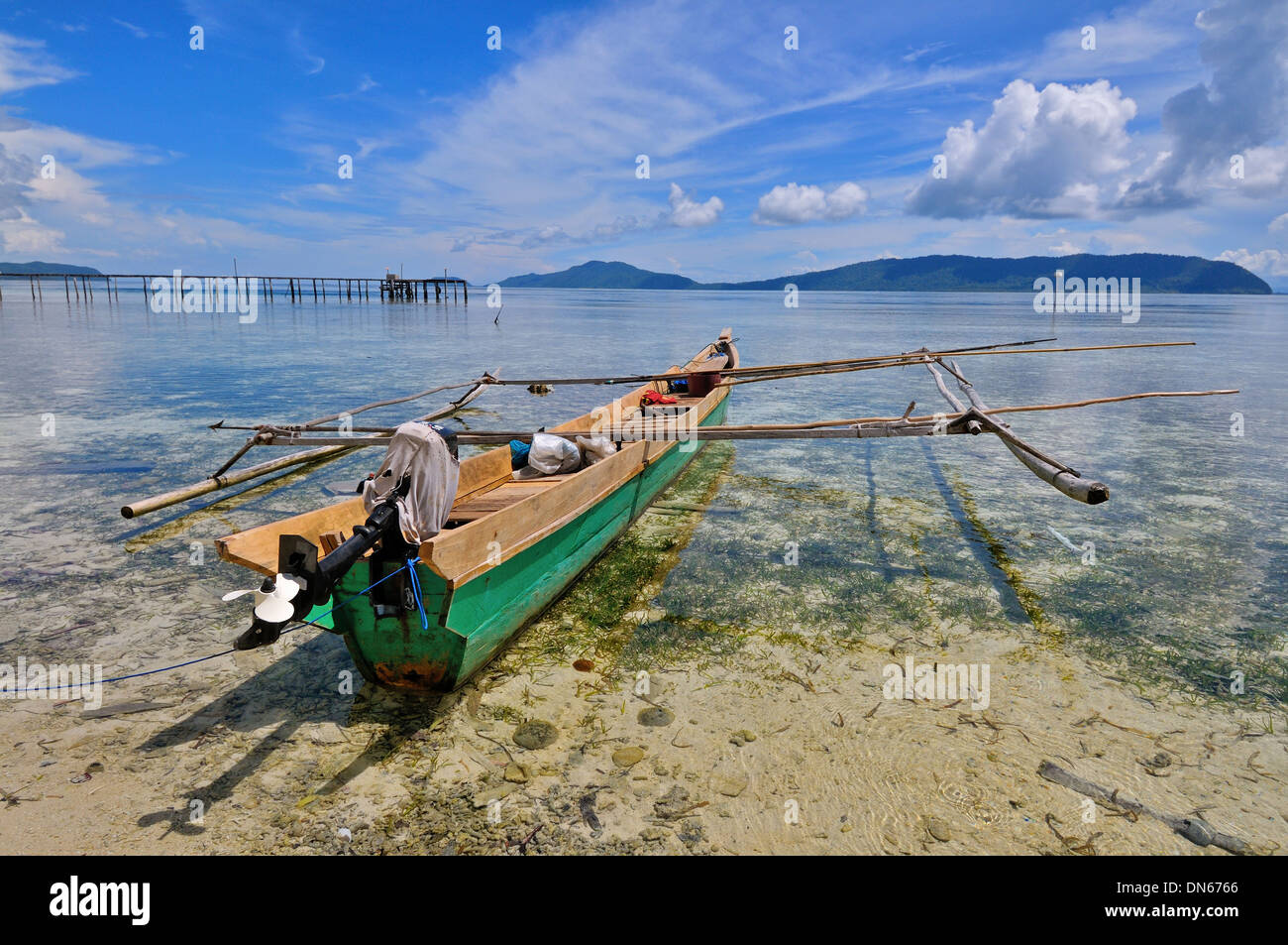 Arborek fisherman boat, North Raja Ampat, West Papua, Indonesia Stock ...