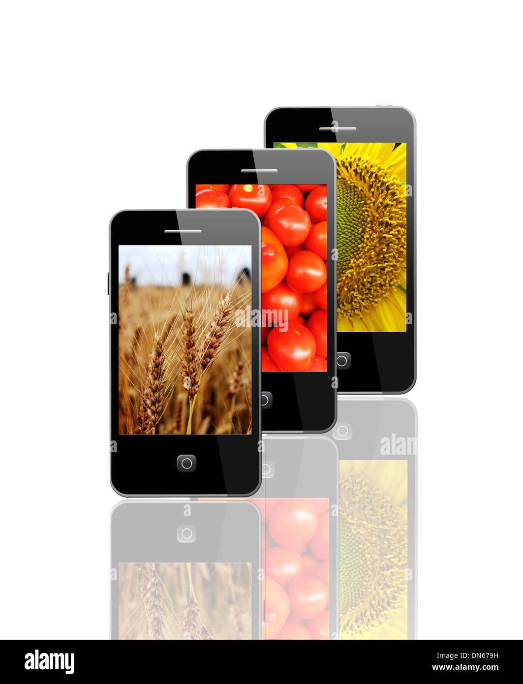 modern smartphone with different images of texture Stock Photo - Alamy