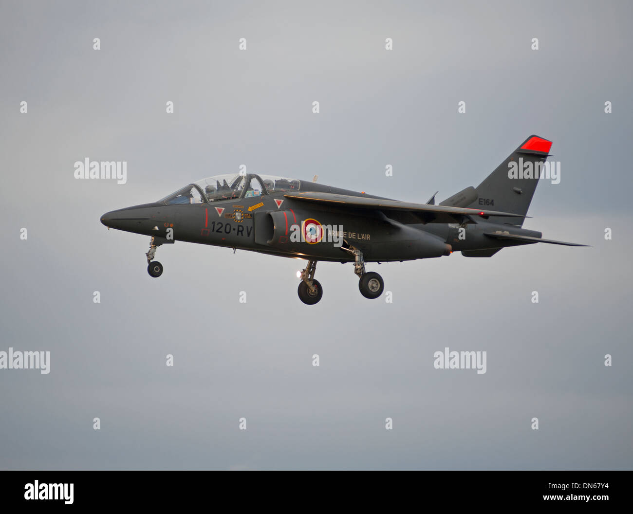 French Air Force Alpha Jet approaching RAF Lossiemouth, Scotland. SCO ...