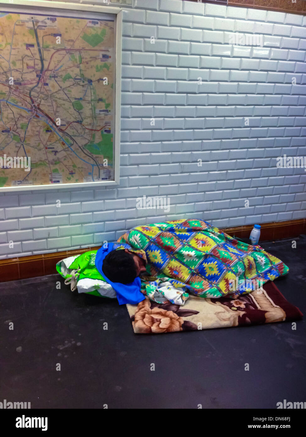 Homeless Sleeping In The Metro High Resolution Stock Photography and ...