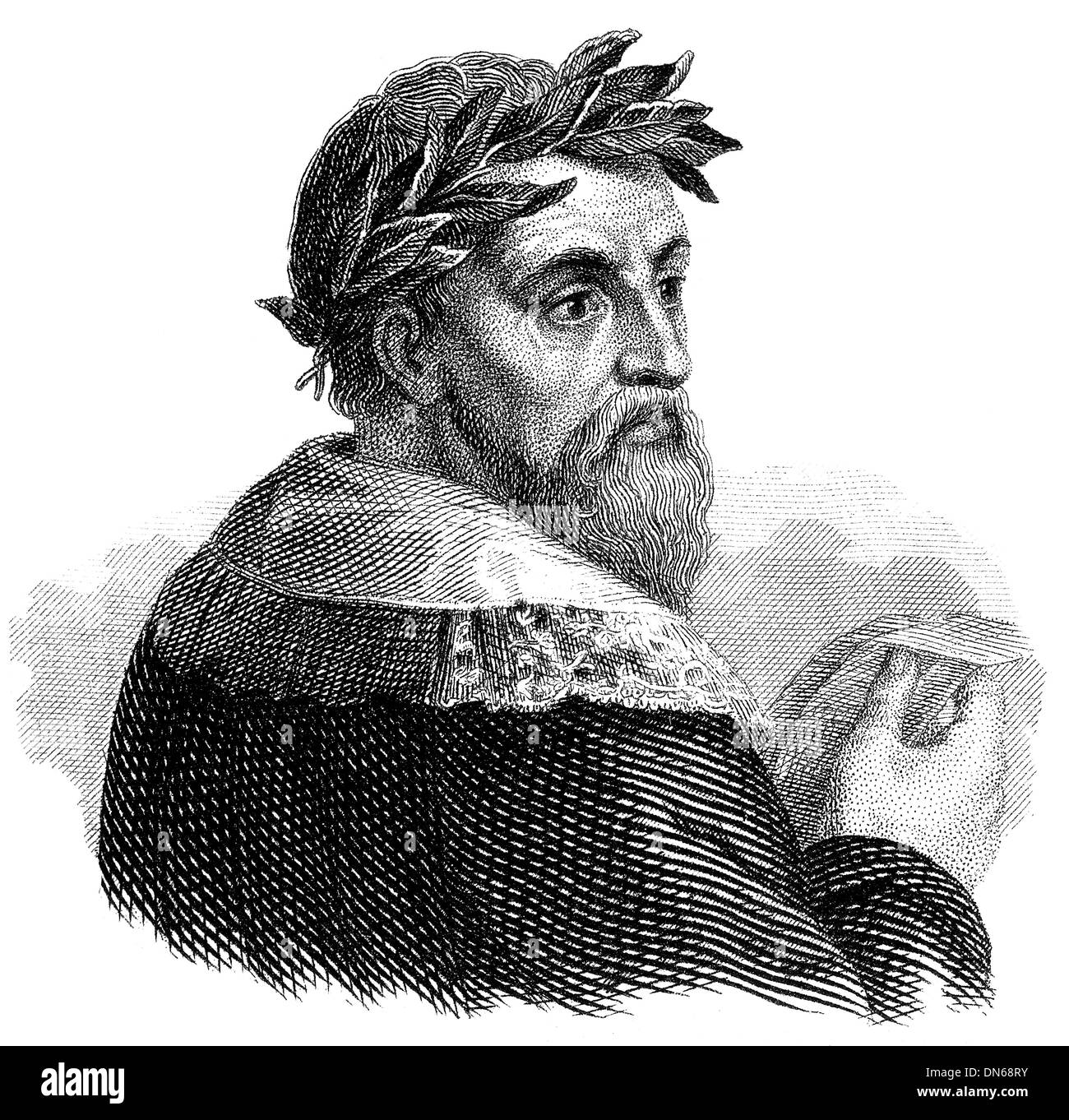 portrait of Ludovico Ariosto or Ariost, 1474 - 1533, an Italian ...