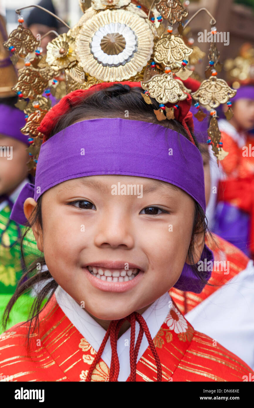 Japan, Honshu, Kanto, Tokyo, Asakusa, Jidai Matsurai Festival, Child in ...