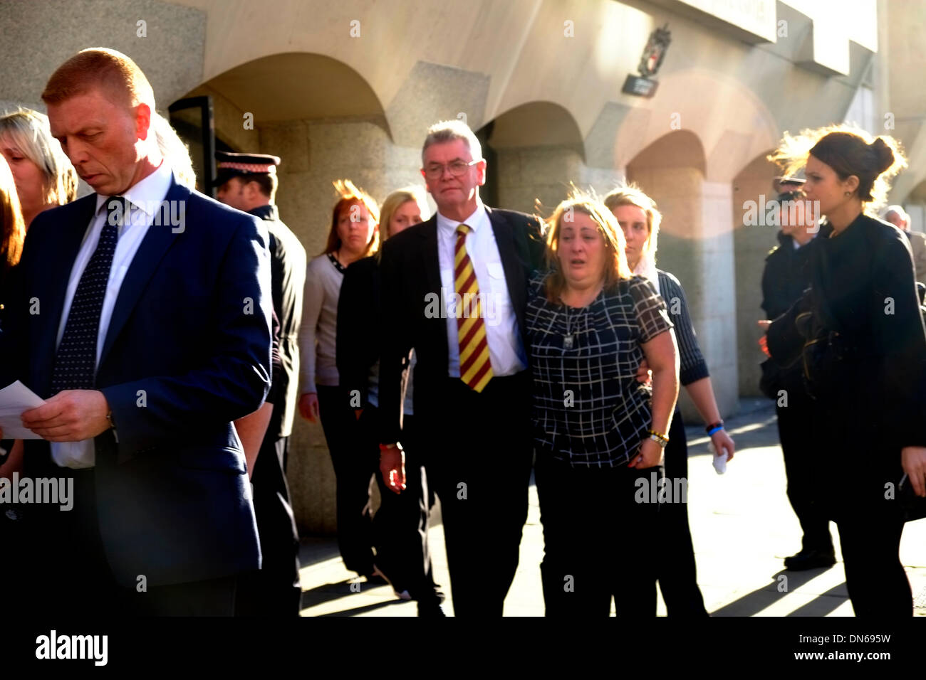 London, UK. 19th Dec, 2013. The family of Lee Rigby, including his ...