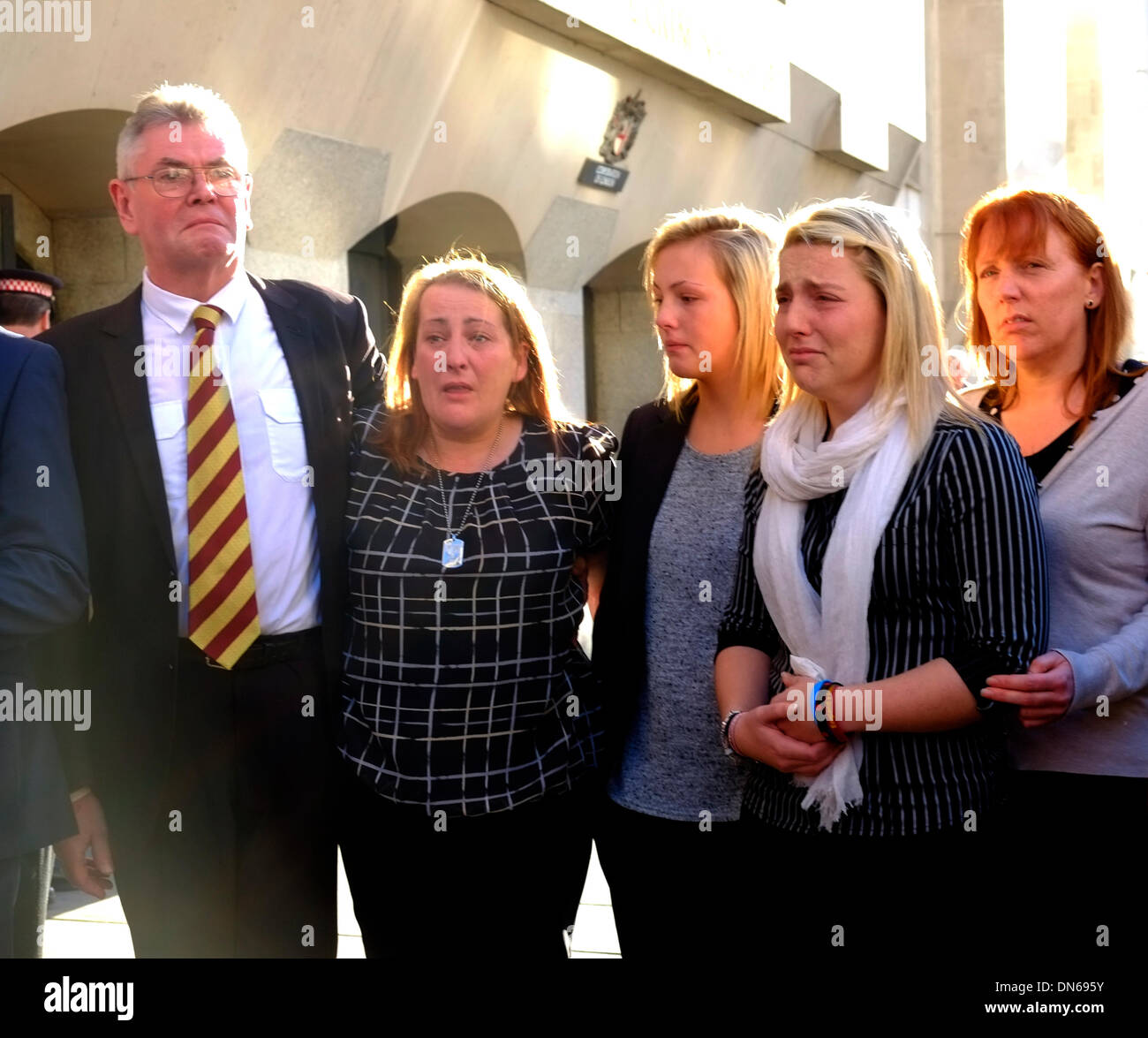 London, UK. 19th Dec, 2013. The family of Lee Rigby, including his ...