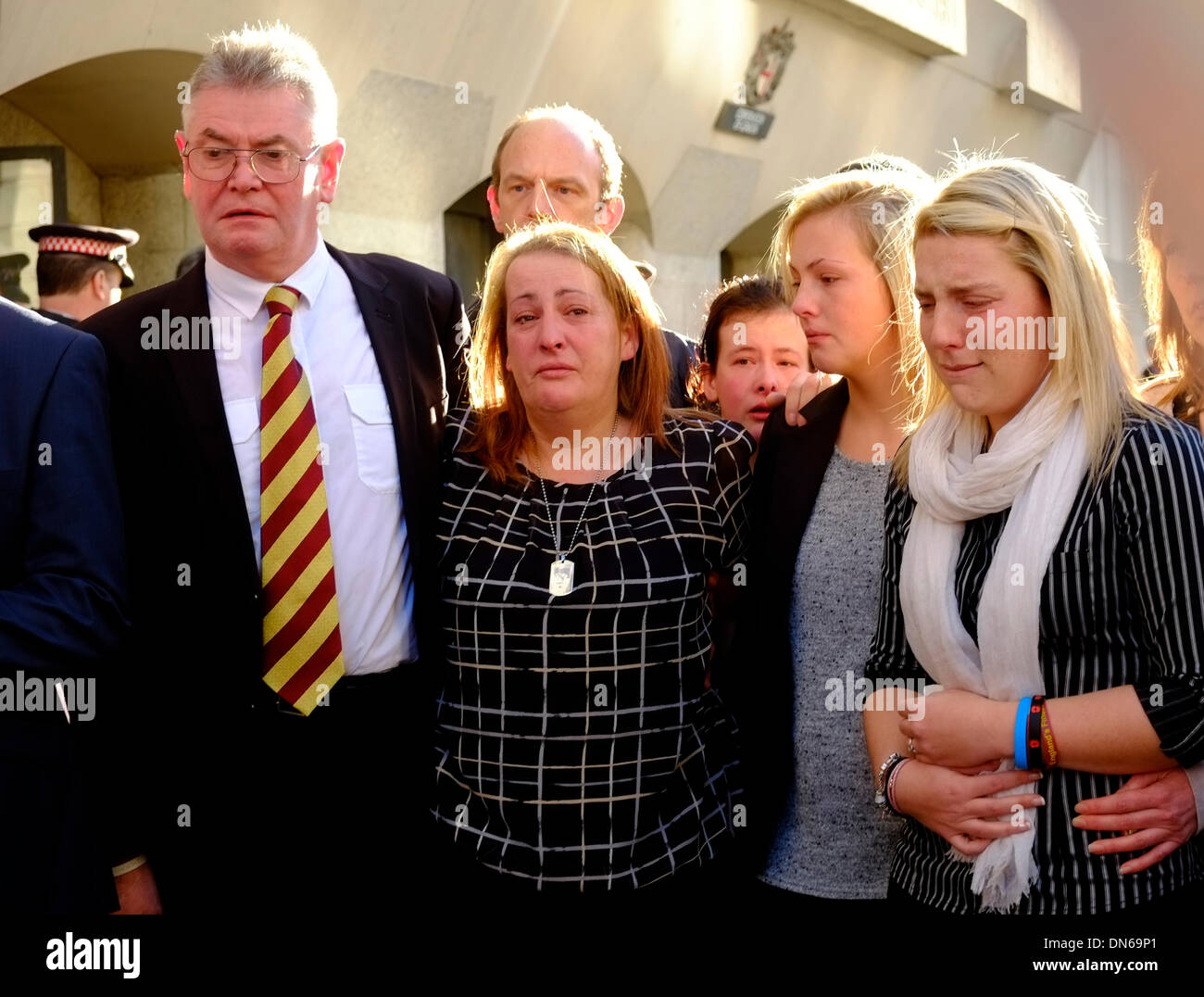London, UK. 19th Dec, 2013. The family of Lee Rigby, including his ...