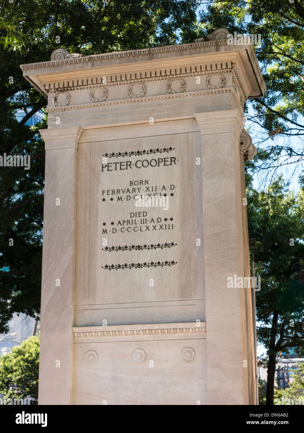 Peter Cooper Memorial Triangle, NYC Stock Photo - Alamy