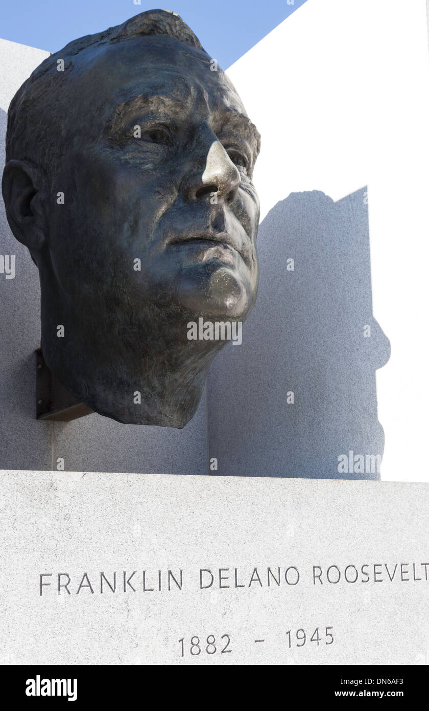 Franklin Delano Roosevelt Bust Sculpture in the Four Freedoms Park on ...