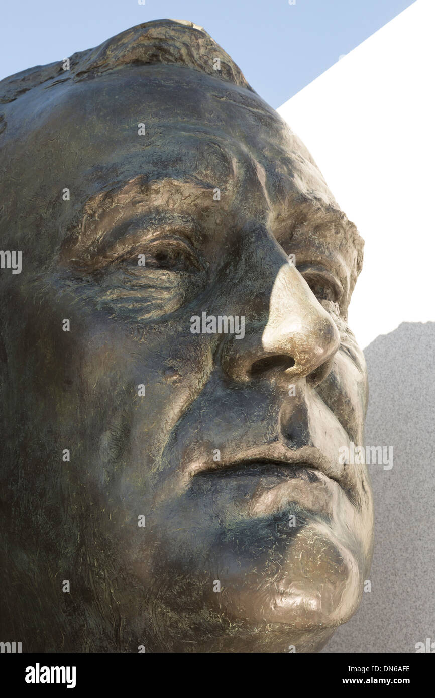 Franklin Delano Roosevelt Bust Sculpture in the Four Freedoms Park on ...
