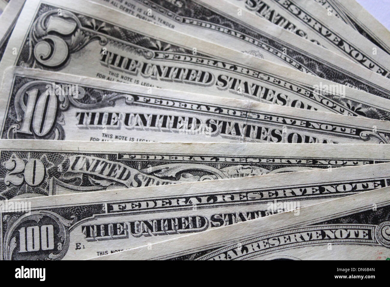 Bank notes of the American dollars of different face value Stock Photo ...