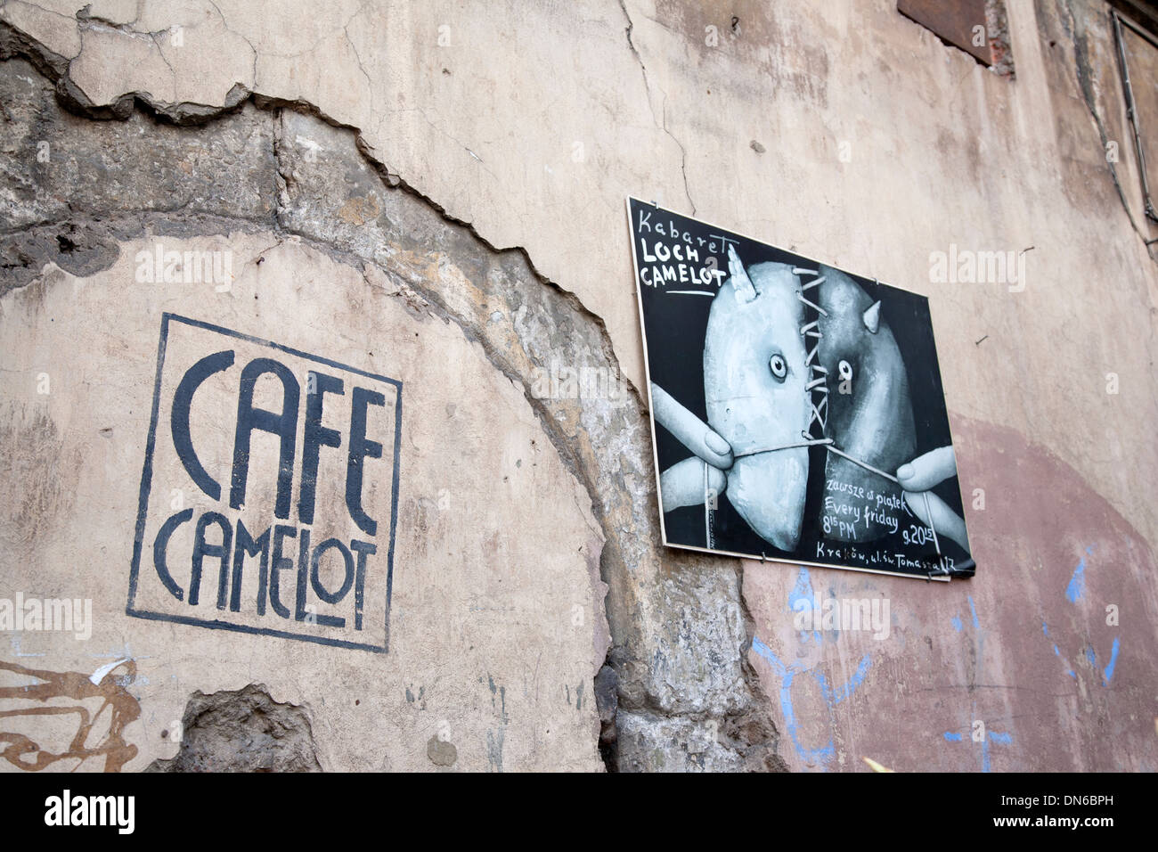 Cafe Camelot Sign in Krakow; Poland Stock Photo - Alamy