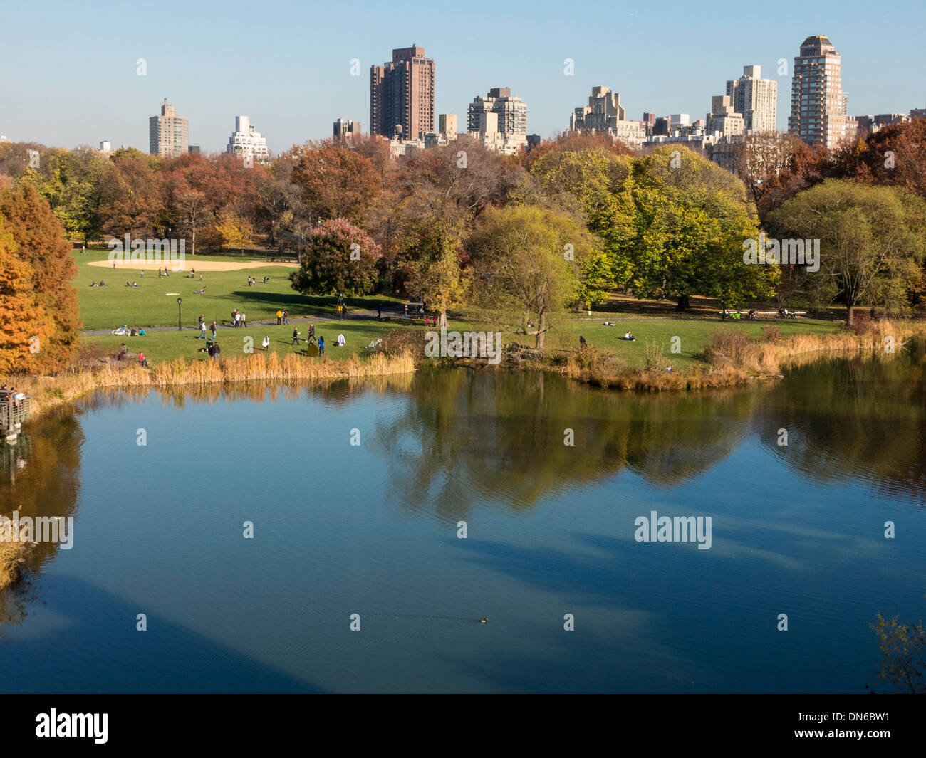 Turtle Pond, Central Park in Autumn, NYC Stock Photo - Alamy