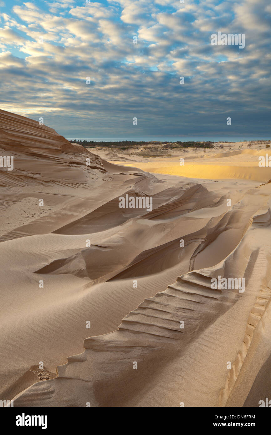 Sand Dune And Clouds, Silver Lake Sand Dunes, Lake Michigan Stock Photo ...
