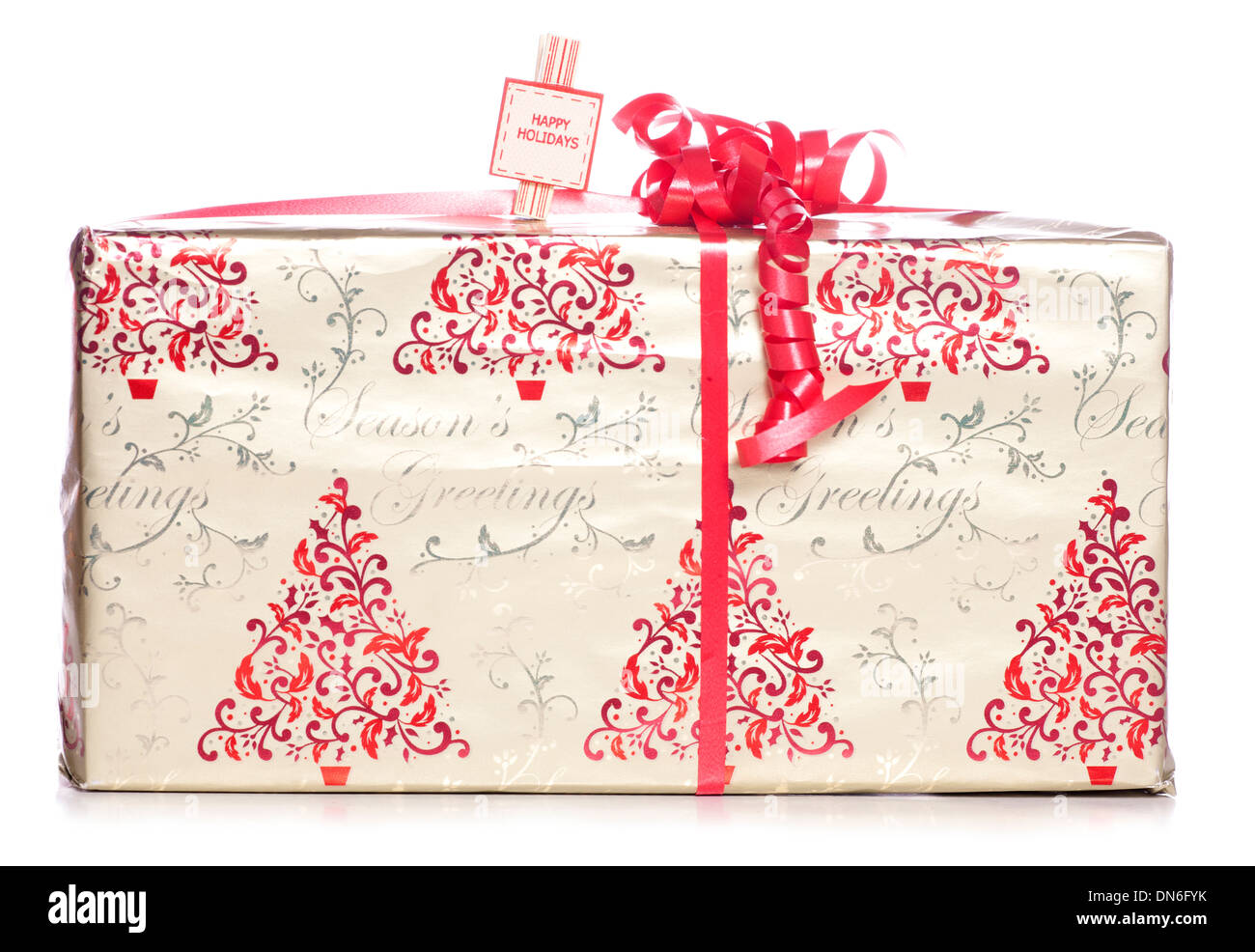Christmas present gold red cut out hi-res stock photography and images ...