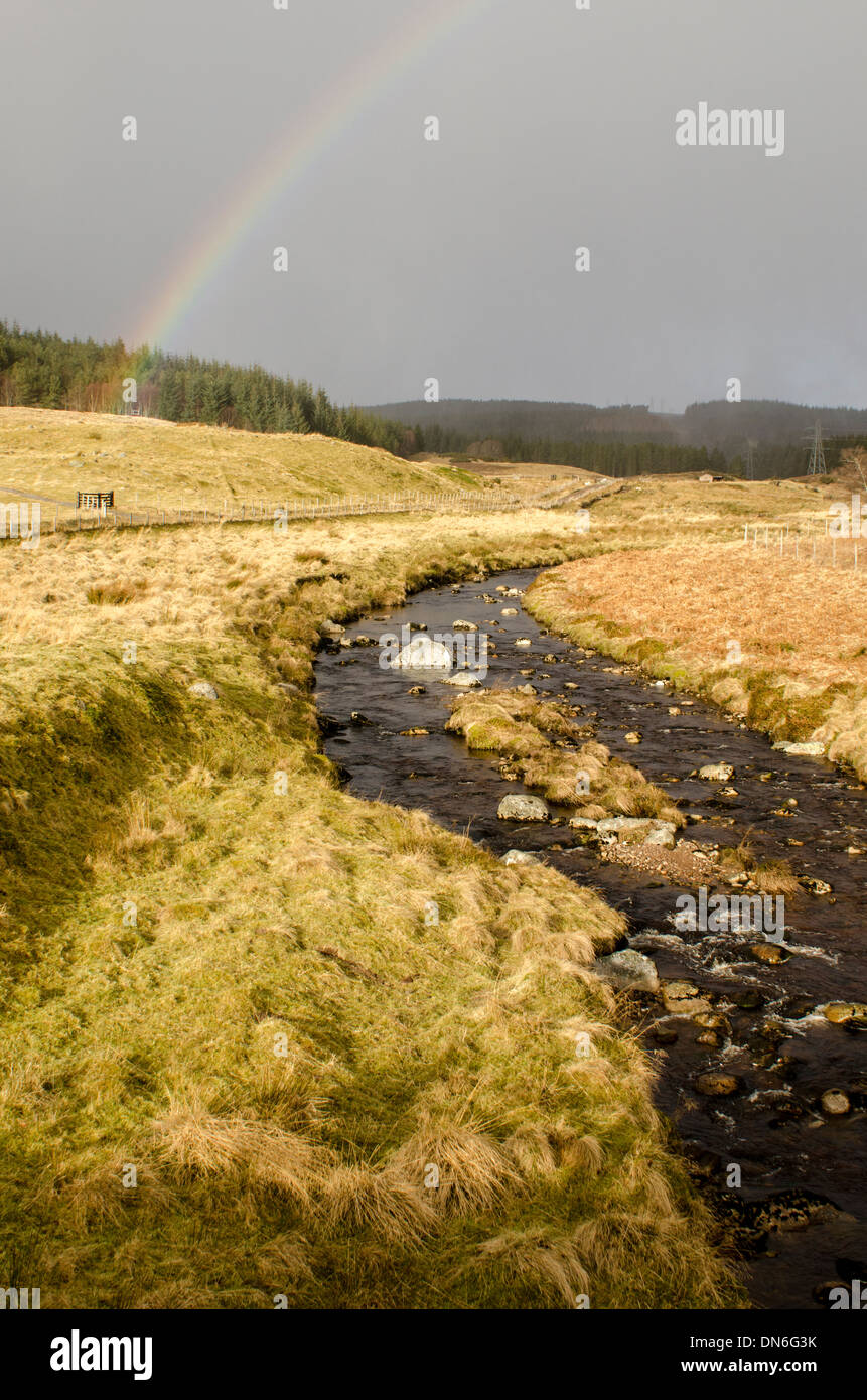 POrtrait view of stream in sun, with rainbow Stock Photo - Alamy