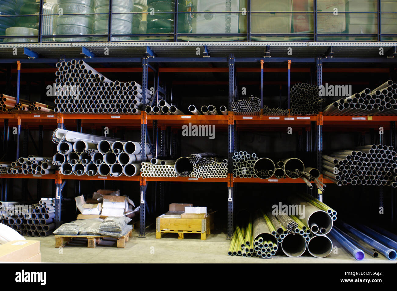 Plumbing pipes in a warehouse hi-res stock photography and images - Alamy