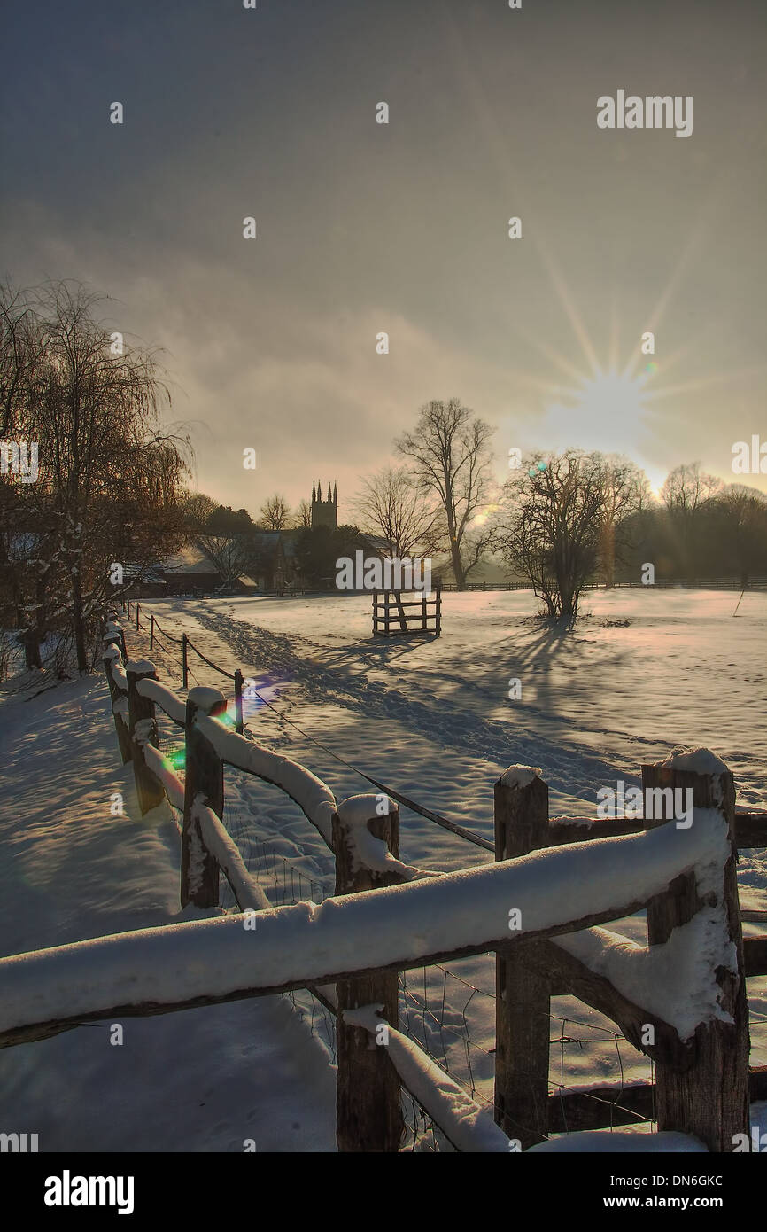 winter english country scene Stock Photo - Alamy