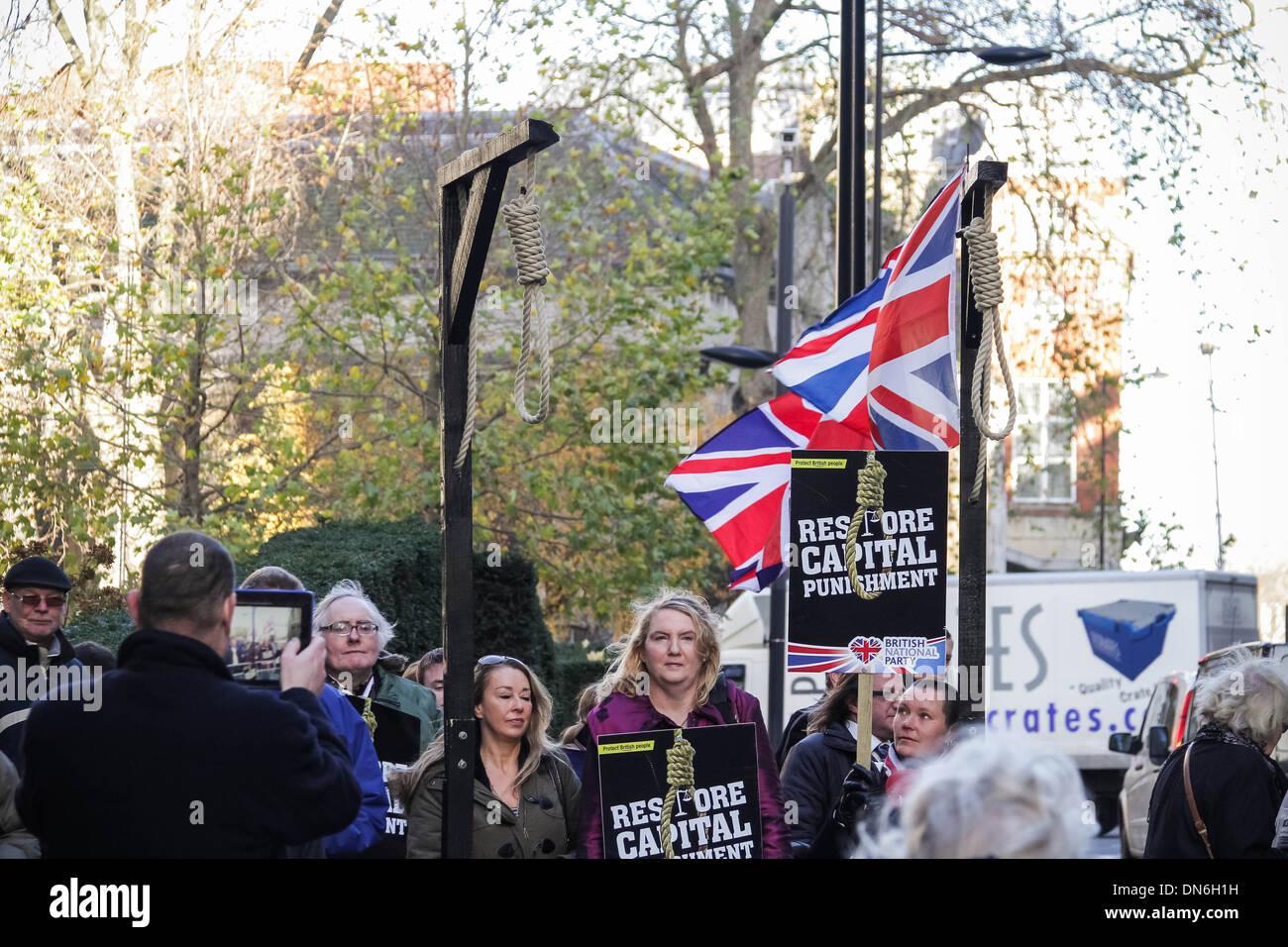 British National Party (BNP) supporters call for death penalty outside ...