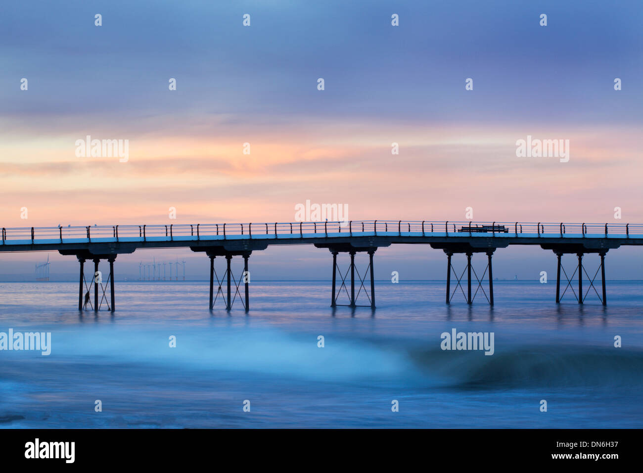 Saltburn Pier and Waves at Dusk Saltburn by the Sea Redcar and ...