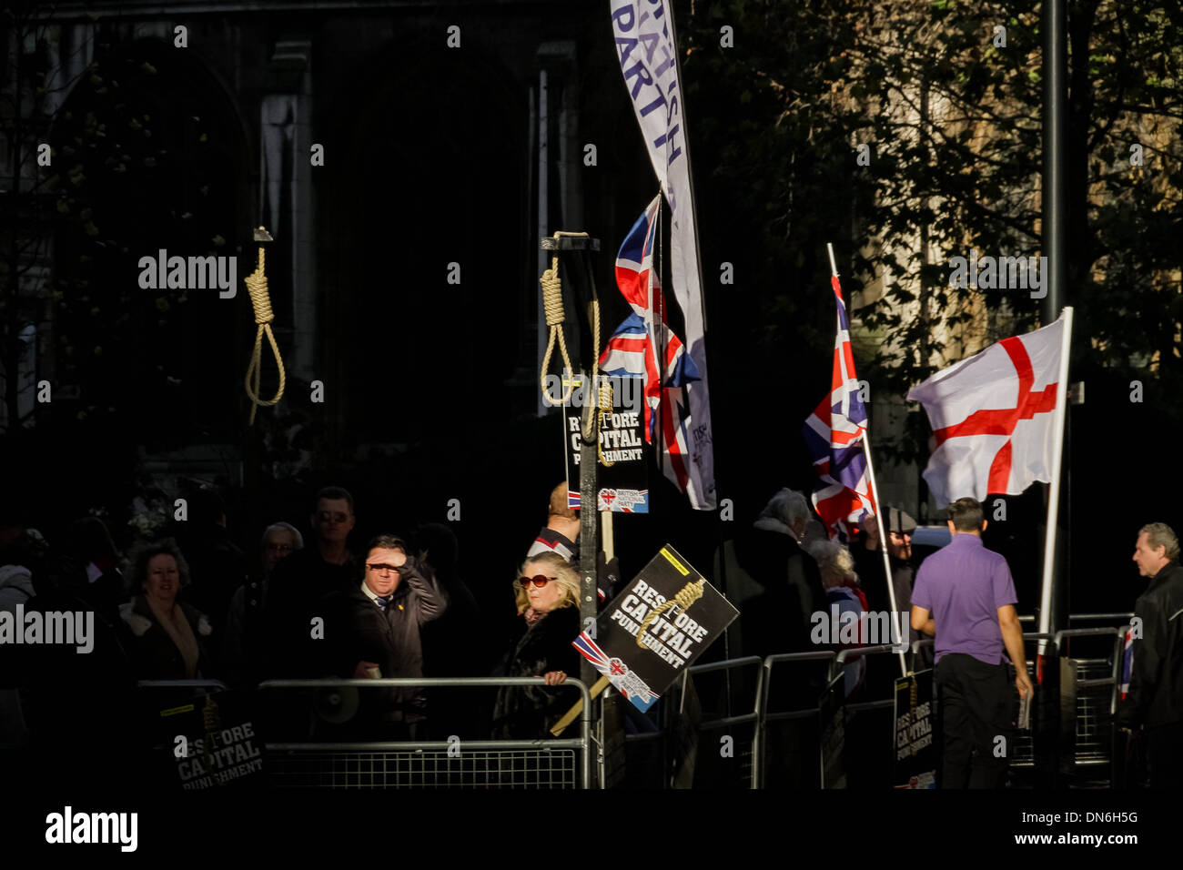 British National Party (BNP) supporters call for death penalty outside ...