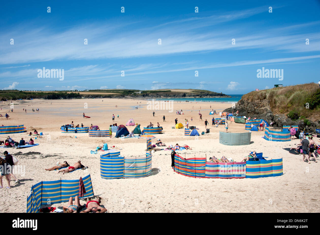 Packed surfers beach Harlyn Bay Cornwall UK Stock Photo - Alamy