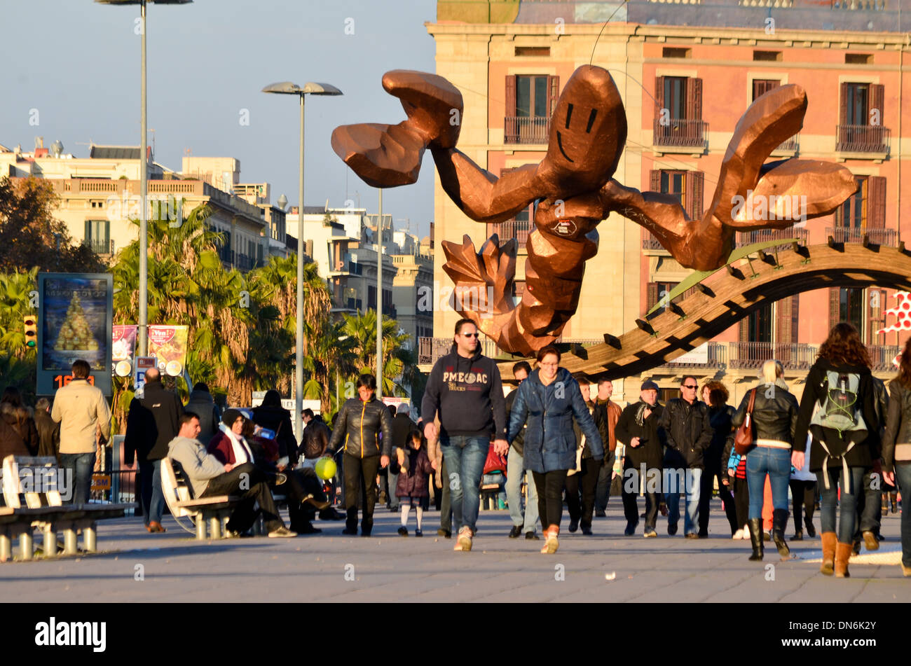 Gambrinus Lobster's sculpture by artist Xavier Mariscal. Port Vell ...