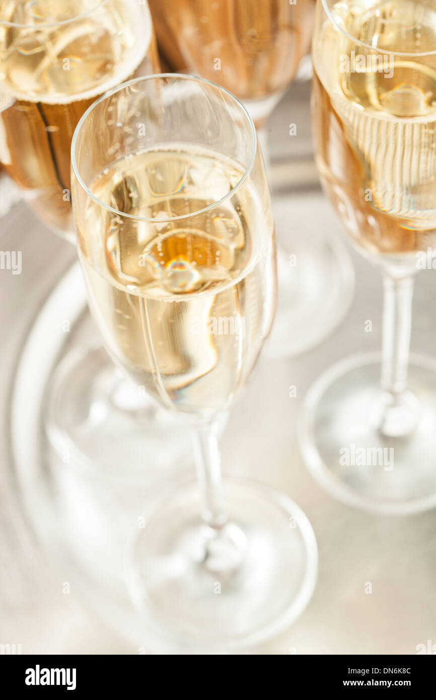 Bubbling Champagne in a Glass for a Celebration Stock Photo - Alamy