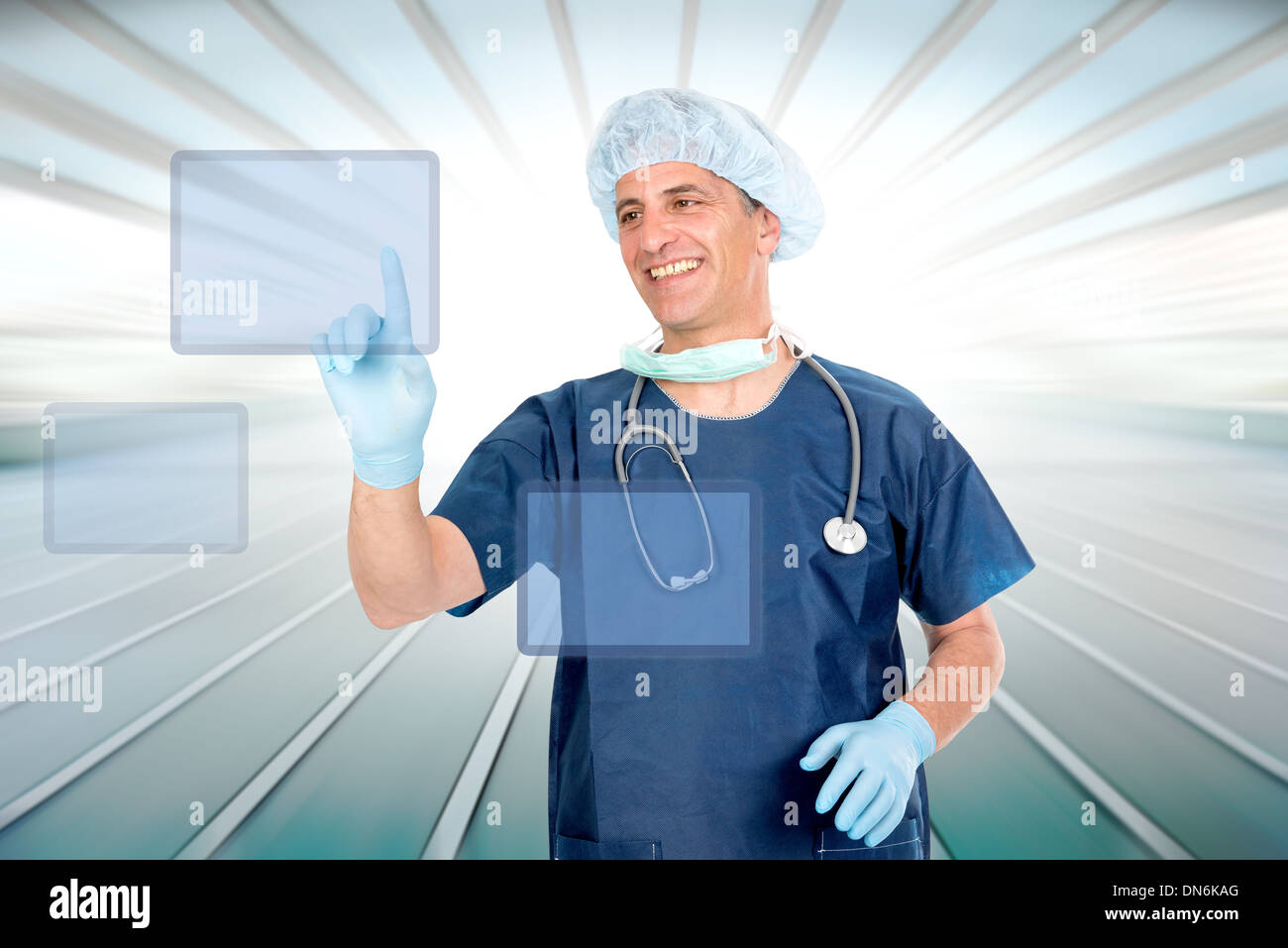 Doctor screen face hi-res stock photography and images - Alamy