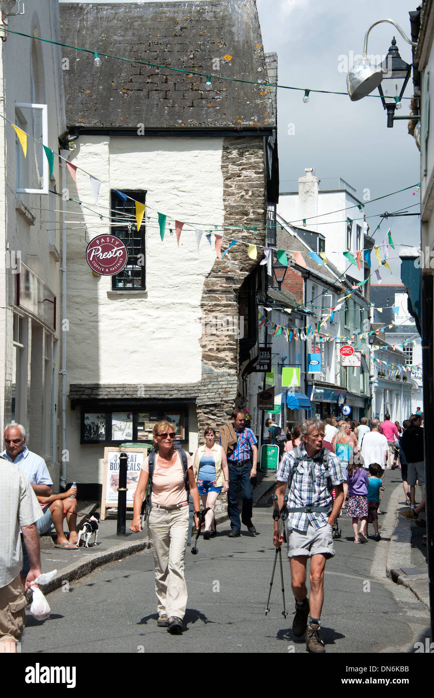 Busy Town Packed with Visitors Fowey Cornwall UK Stock Photo - Alamy