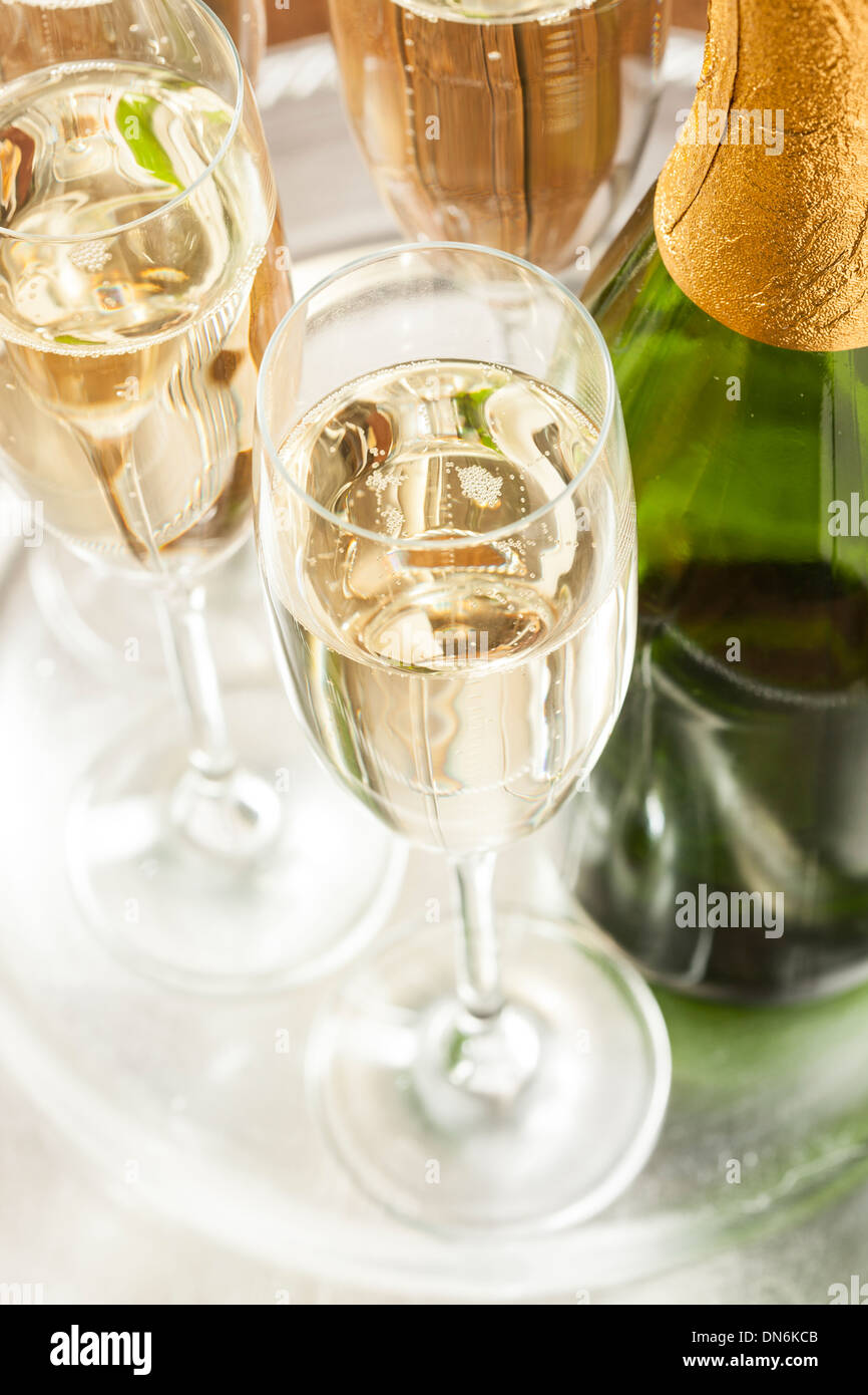 Bubbling Champagne in a Glass for a Celebration Stock Photo - Alamy