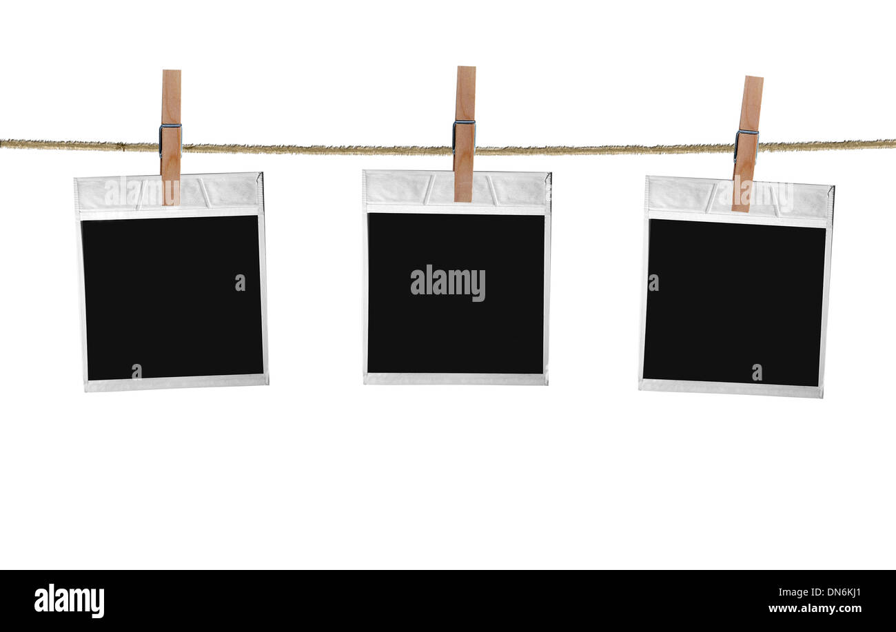 Frame hanging on wall string Cut Out Stock Images & Pictures - Alamy