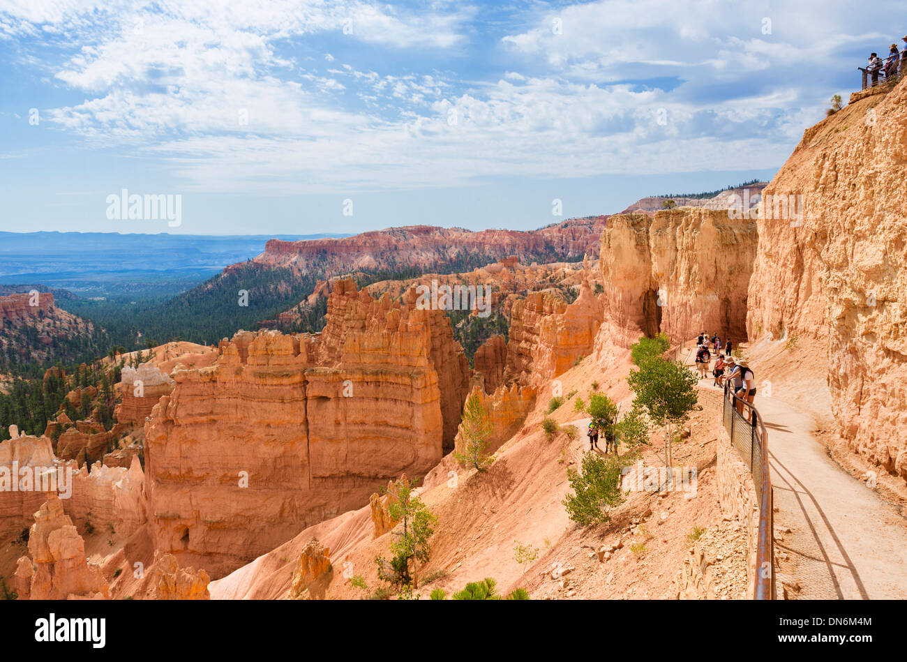 Walkers on the Navajo Loop Trail, Sunset Point, Bryce Amphitheater ...