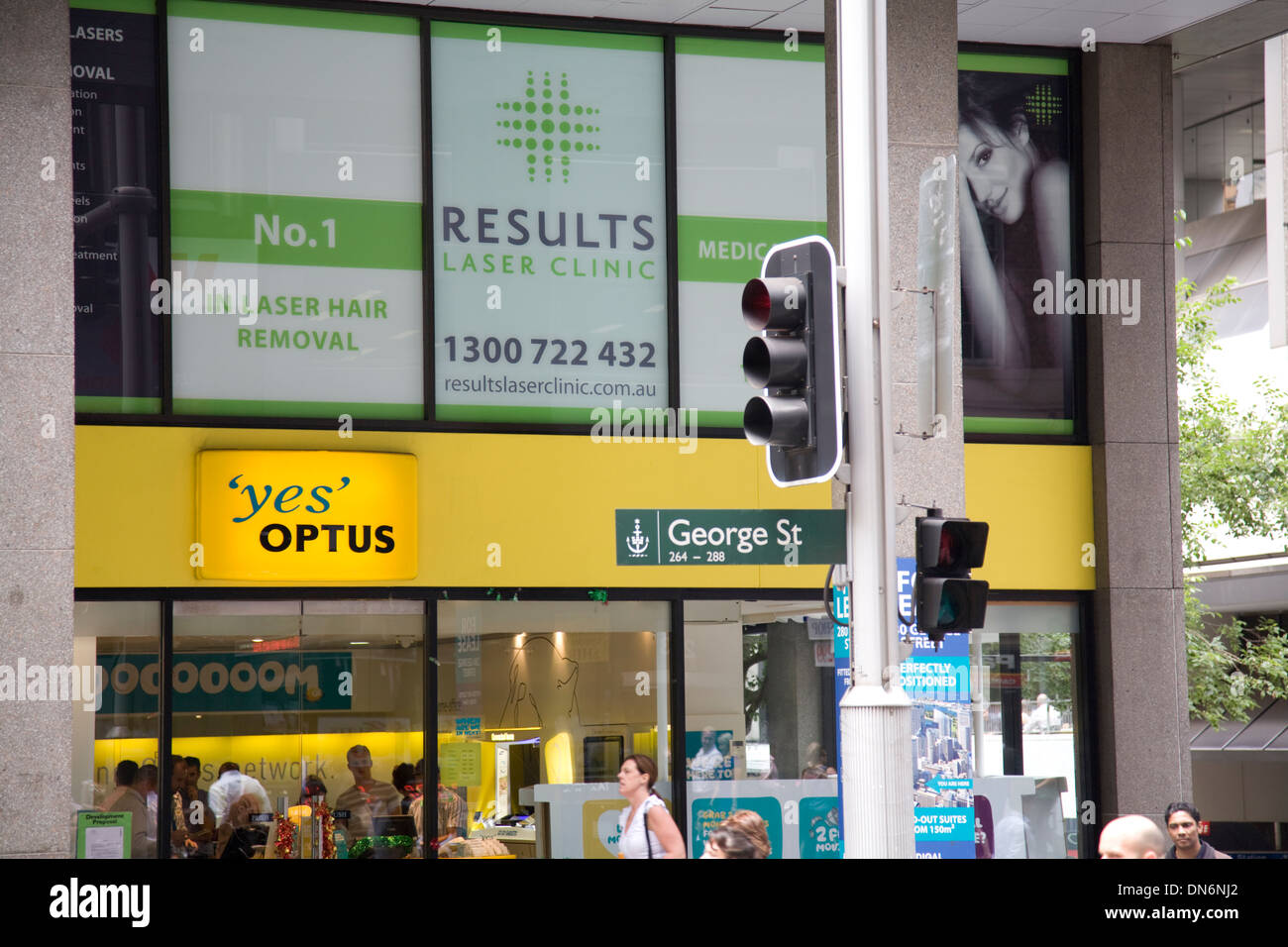 Optus store on George Street in Sydney city centre with laser hair ...