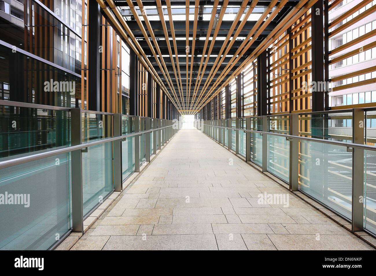 Gallery between buildings Stock Photo - Alamy