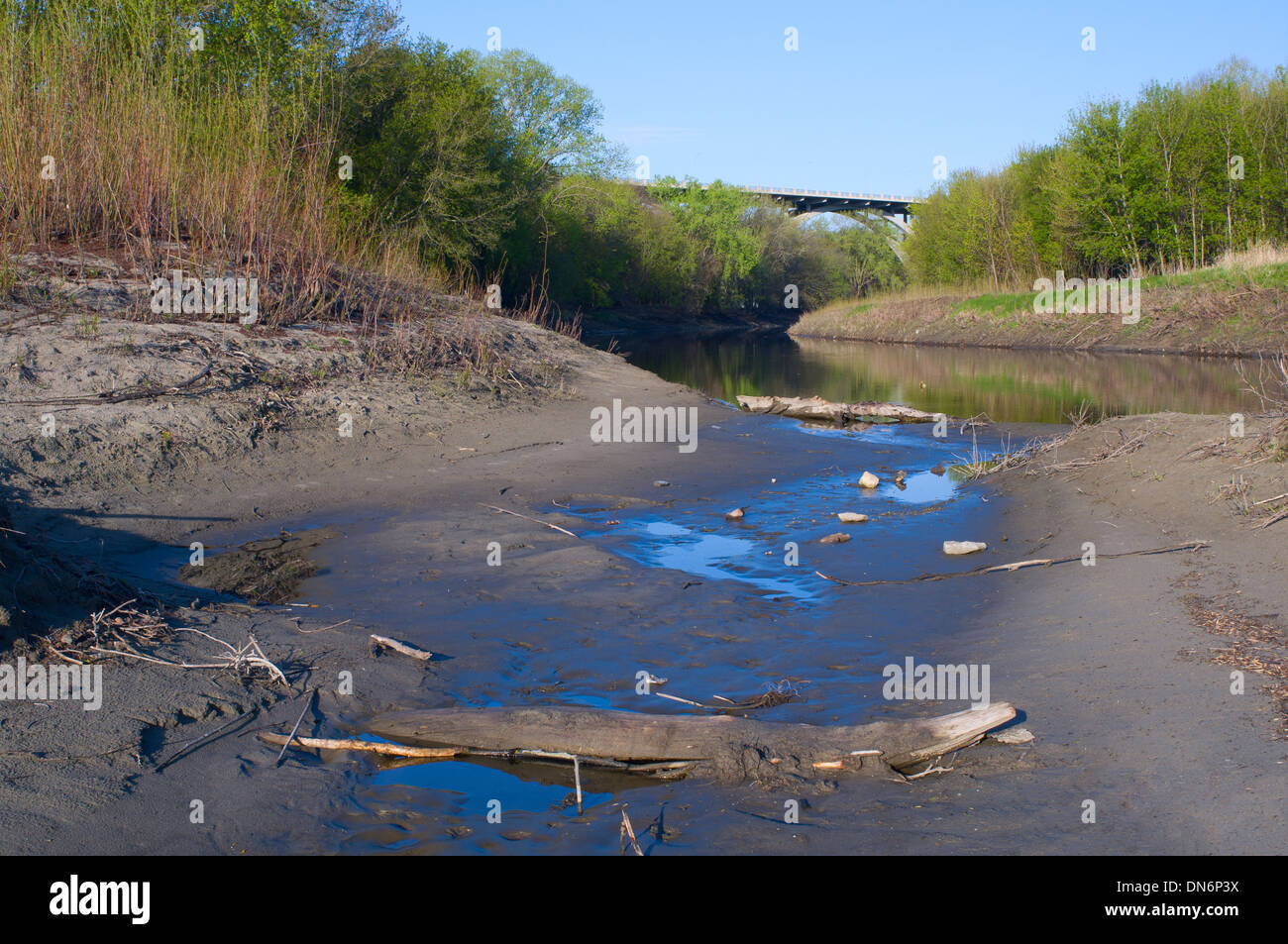 minnesota river and forests along banks in fort snelling state park ...