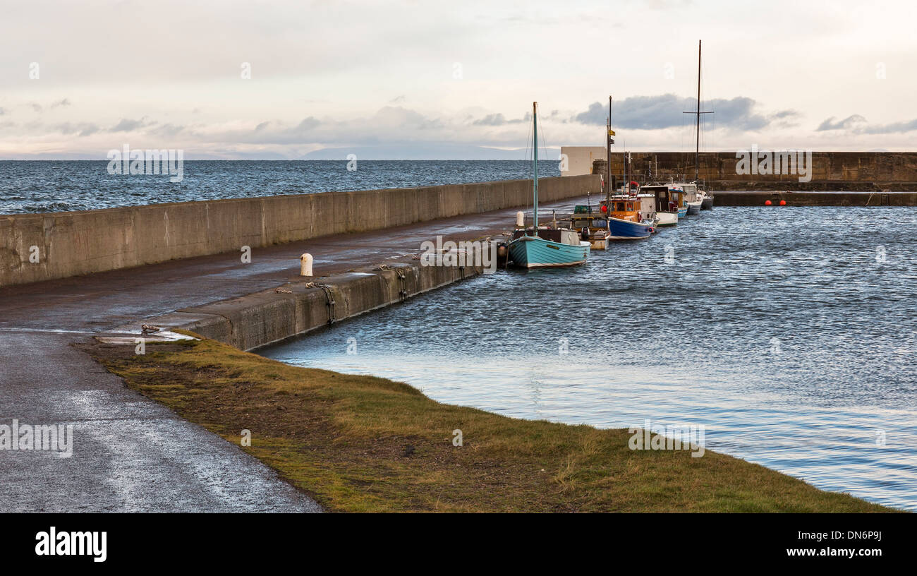 Hopeman harbour, extreme high tide Stock Photo - Alamy